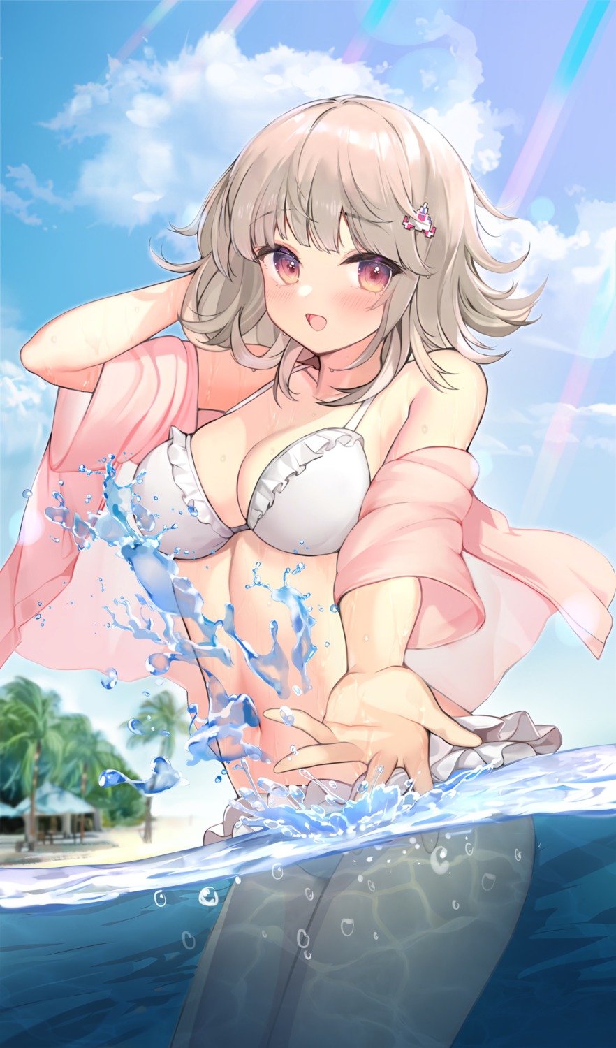 aimee (emi) dangan-ronpa dangan-ronpa 2 nanami chiaki bikini open shirt swimsuits wet | #1013601 ...